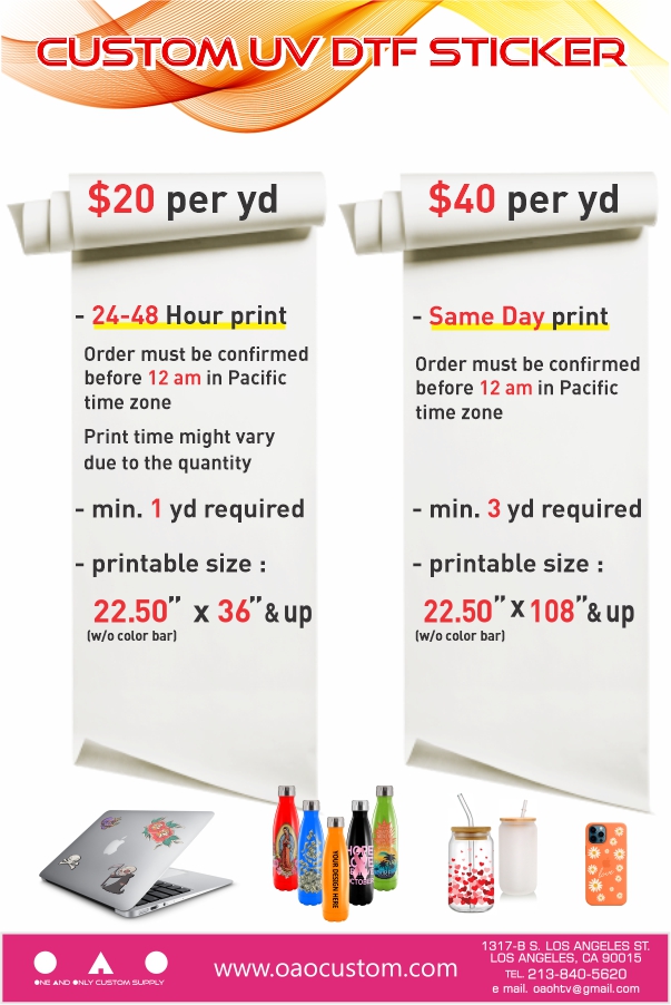 UV STICKER GANG SHEET RUSH