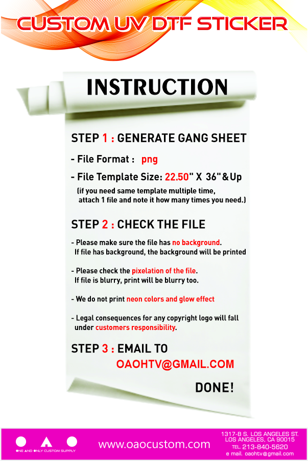 UV STICKER GANG SHEET