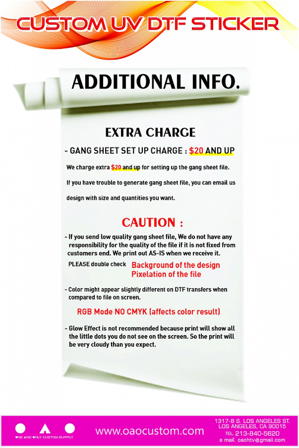 UV STICKER GANG SHEET