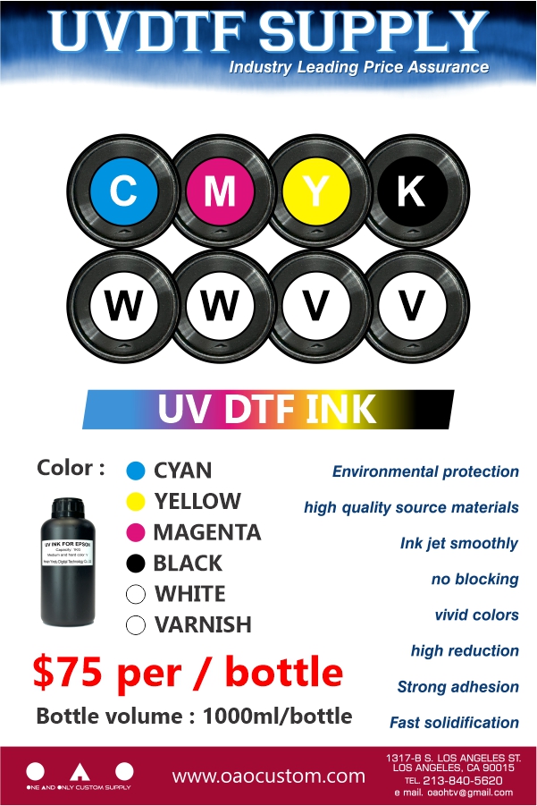 UV DTF INK 1 LITER BOTTLE